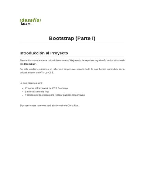 lectura bootstrap parte i pdf bootstrap marco frontal hojas