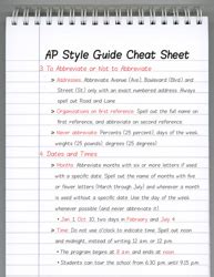 Ap Style Guide Cheat Sheet Download Printable PDF Templateroller