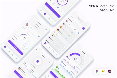 VPN Speed Test App UI Kit Graphic By Betush Creative Fabrica