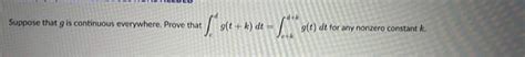 solved d suppose that gis continuous everywhere prove that