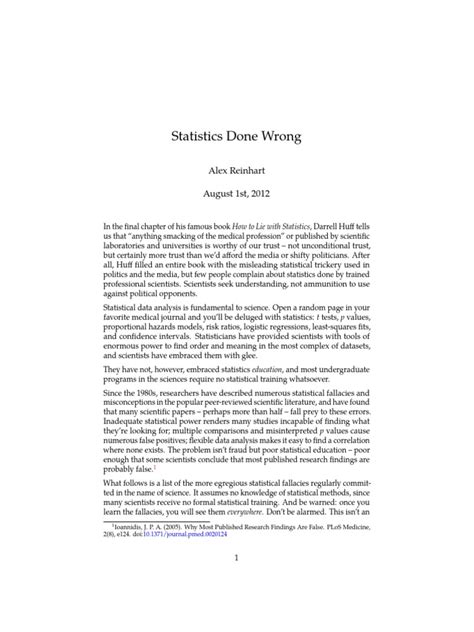 Statistics Done Wrong Pdf Statistical Power P Value