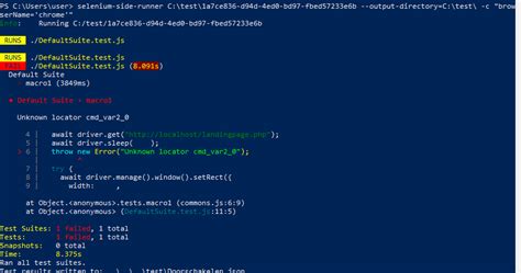 Unknown Locator Error When Playing Macro With Selenium Side Runner Issue SeleniumHQ