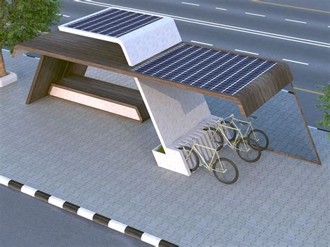 Bus Stop Design With Solar Panels