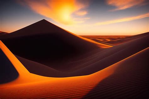 Premium Ai Image Dessert Brown Sunset Landscape Background