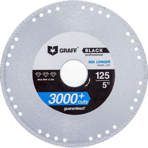 Диск алмазный отрезной по металлу Black (125 мм) для УШМ GRAFF GDDM125B ...