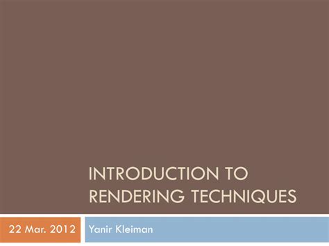 pdf introduction to rendering techniques dokumen tips