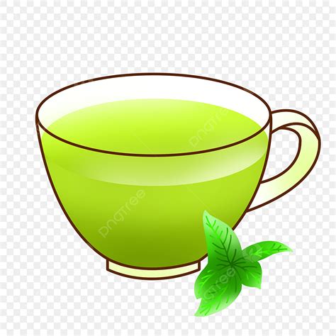 녹차 장식 그림의 유리 일러스트 컵 유리 찻잔 녹차 Png 일러스트 및 Psd 이미지 무료 다운로드 Pngtree