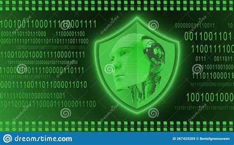 Ai Or Artificial Concept Protective Shield With Abstract 3d Robotic