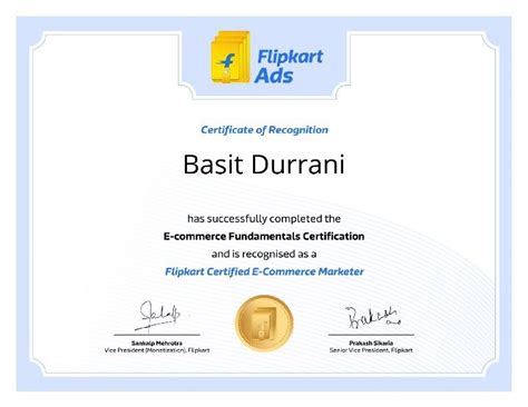 Basit Durrani On Linkedin Flipkart Certificateofrecognition