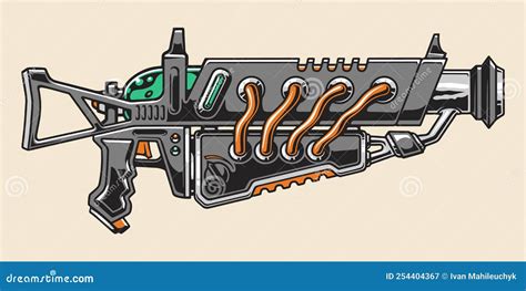 Alien Weapon Vector Laser Beam Royalty Free Illustration