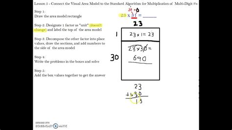 module 2 lesson 5 connecting the area model to the standard algorithm youtube
