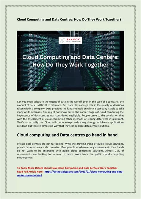 Ppt Cloud Computing And Data Centers How Do They Work Together