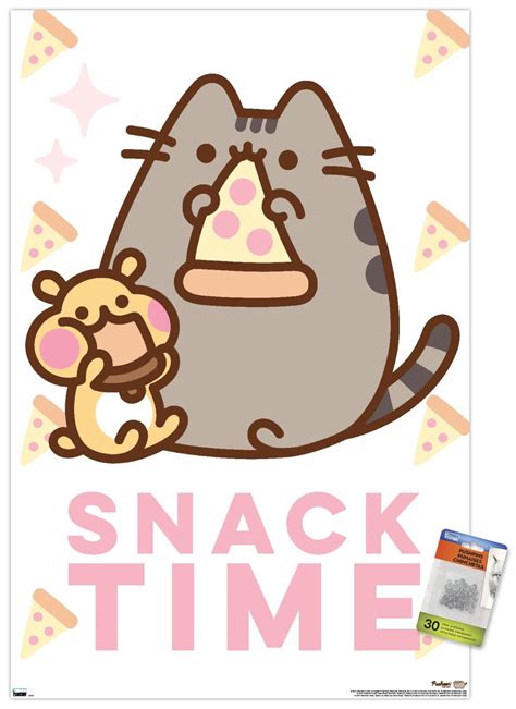 Pusheen Snack Time Wall Poster With Push Pins 22 375 X 34