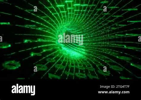 4k 3d Animation Infographics Binary Numbers Tunnel Technology Network Data Connection Digital