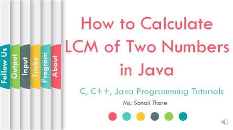 Java Program To Calculate Lcm Of Two Numbers In Java Sonalithore