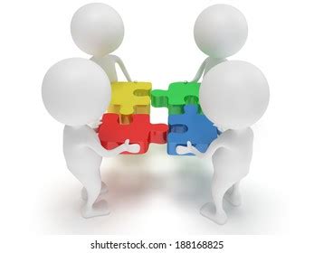 3d Color Puzzle People On White Stock Illustration 188168825 Shutterstock