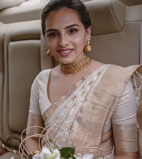 Kerala Saree With Matching Jewellery