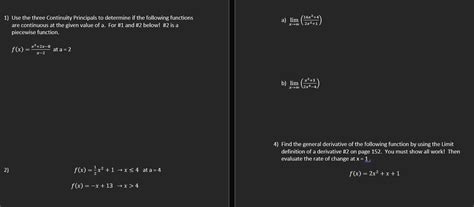 Solved 1 Use The Three Continuity Principals To Determine Solved 1 Use The Three Continuity Principals To Determine