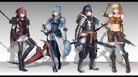 Ruby Rose Weiss Schnee Yang Xiao Long And Blake Belladonna Rwby