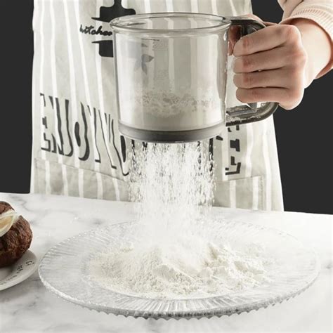 ที่ร่อนแป้งมือบีบ พลาสติก Abs สีเทา Th