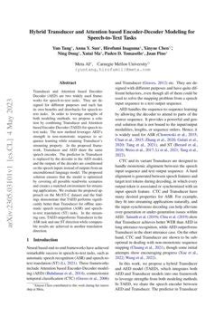 Hybrid Transducer And Attention Based Encoder Decoder Modeling For Speech To Text Tasks DeepAI