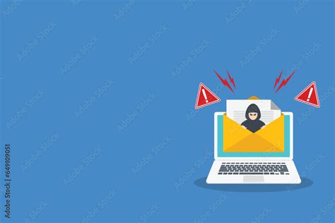 Email Data Phishing Cyber Thief Hide Inside Email On A Laptop Computer Virus Malware Email
