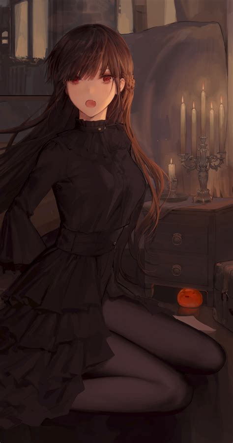 Safebooru 1girl Absurdres Black Dress Black Legwear Blush Braid Brown
