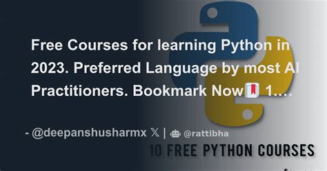 Free Courses For Learning Python In 2023 Preferred Language By Most Ai