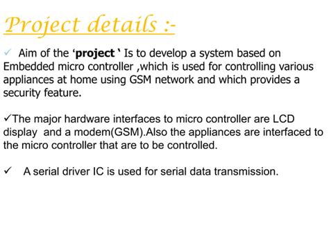 Home Appliance Control Using Gsm Ppt