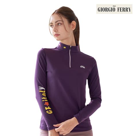 핫딜 조르지오페리 골프 여성 하프 집업 슬리브 프린트 퍼플 D 딜팡 골프용품 전문쇼핑몰