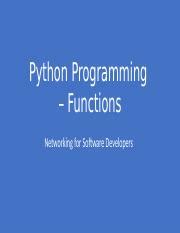Python Programming Functions For Networking Learn How To Course Hero