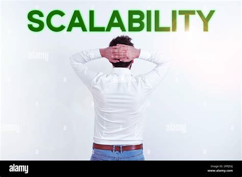 Text Sign Showing Scalability Internet Concept Capable Of Being Easily Expanded Or Upgraded On
