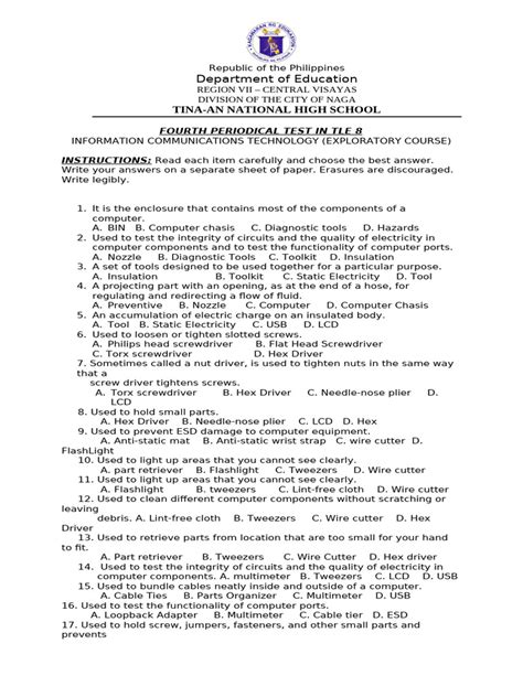 Grade8 Fourthpt Ict Pdf Computer Data Storage Operating System