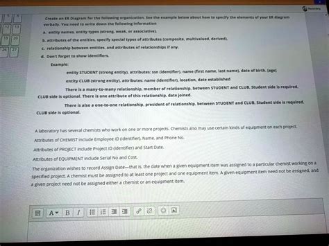 Solved Create An Er Diagram For The Following Organization See The