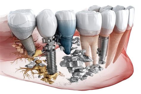 3d Simulation Of Dental Implant Osseointegration Showing Development Over Time With Detailed