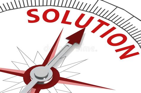 Solution Word On White Compass Stock Illustration Illustration Of