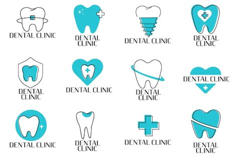 로고 치아 치아의 집합입니다 벡터 일러스트 레이 션 프리미엄 벡터