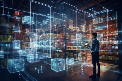Premium Photo Futuristic Technology Retail Warehouse Digitalization