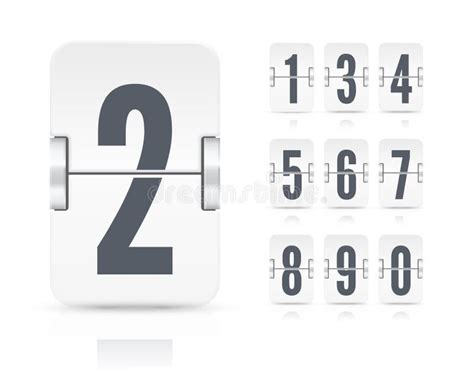 Vector Template With White Flip Scoreboard Numbers And Reflections For White Countdown Timer Or