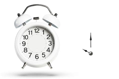 Premium Photo Alarm Clock Without Arrows White Classic Alarm Clock On