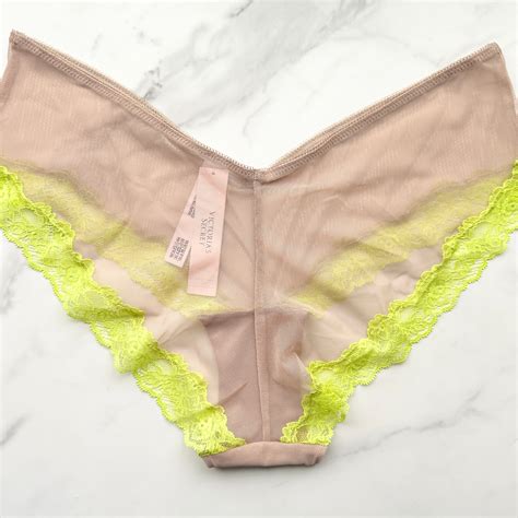 Very Sexy Mesh Lace Trim High Leg Cheeky Panty By Victorias Secret