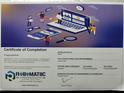 santhoshkumar s on linkedin i have completed the certificate of