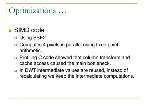 Implementation Of Dwt Using Sse Instruction Set Ppt Download