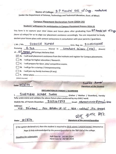 Declaration Campus Pdf