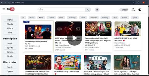 Reactjs Tailwindcss Redux Youtubeapi Webdevelopment
