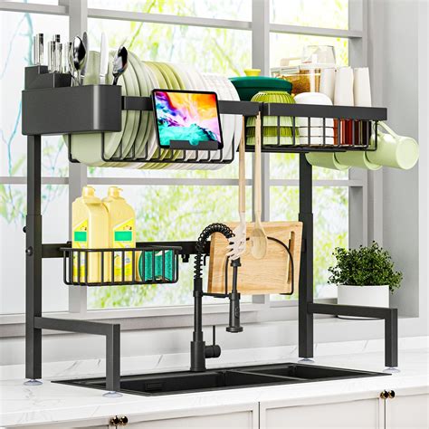 Adbiu Over The Sink Dish Drying Rack Expandable Height And