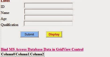 How To Insert Data In Microsoft Access Database And Bind It In Gridview Using C In APS NET