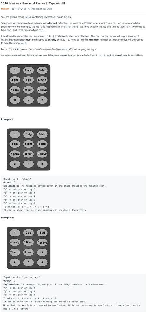 2024 Day 220 3016 Minimum Number Of Pushes To Type Word Ii