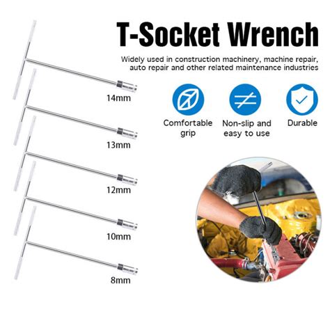 T Shaped Socket Wrench 8mm 10mm 12mm 13mm 14mm T Shaped Extended Outer