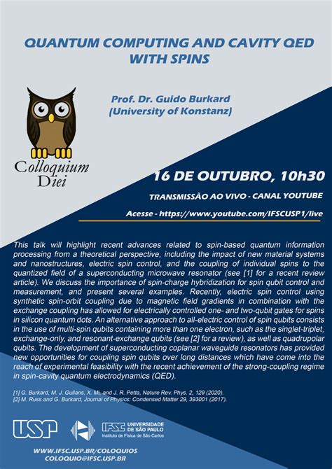 Quantum Computing And Cavity Qed With Spins Portal Ifsc